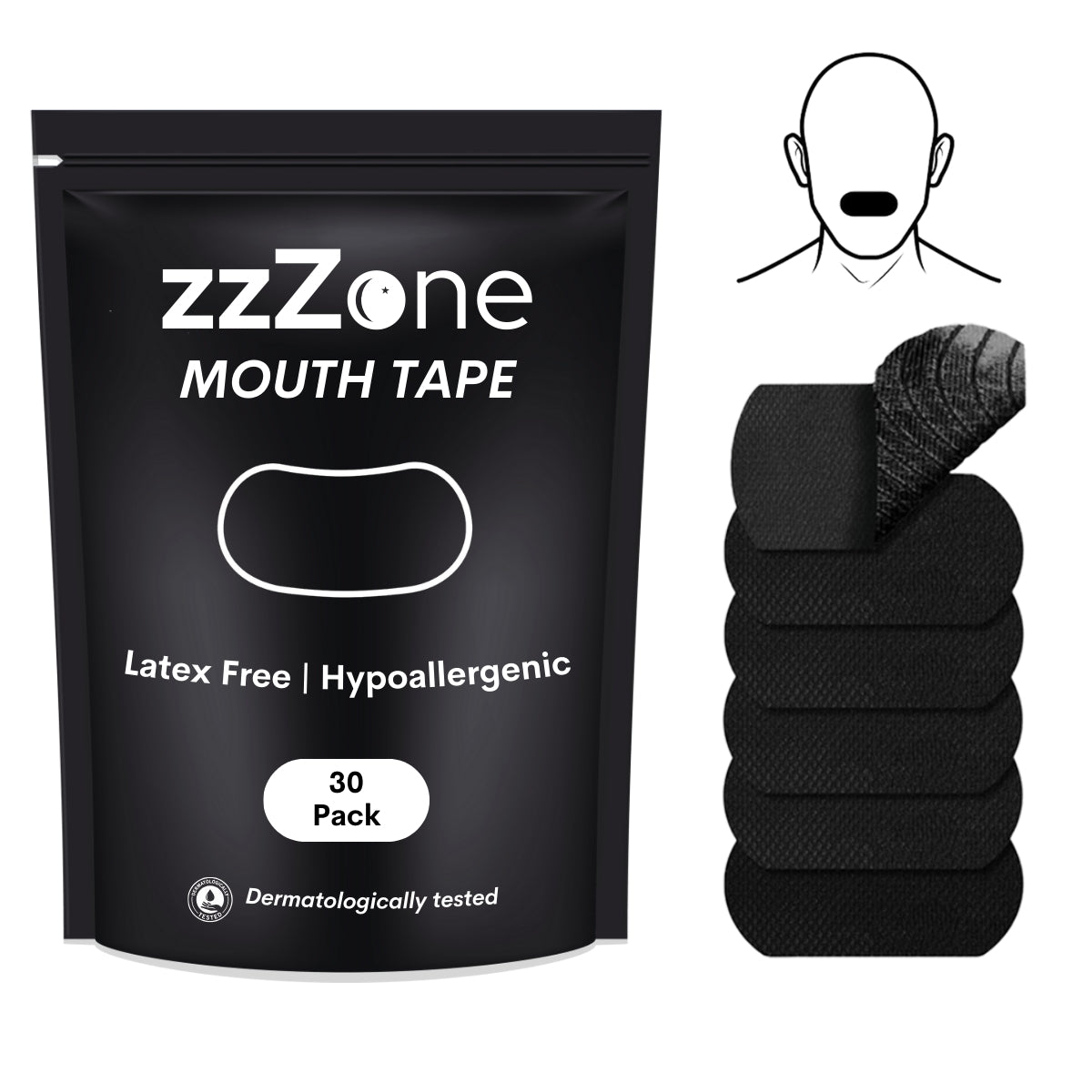 Best Mouth Tape For Sleeping | Anti Snoring Mouth Sleep Tape - 30 Pack – zzZone